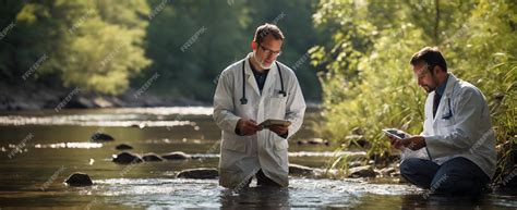 Premium Photo Environmental Scientists Testing Water Quality In River Premium Photo Environmental Scientists Testing Water Quality In River