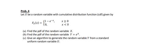 Solved Prob 4 Let X Be A Random Variable With Cumulative