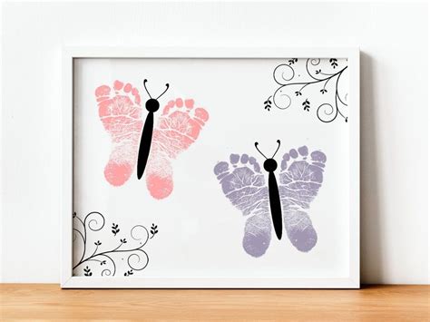 Butterfly Footprint Craft Footprint Art Baby Keepsake Daycare Craft