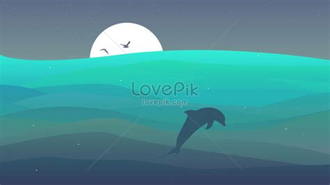 밤 판타지 바다 배경 일러스트 레이션 일러스트 무료 다운로드 Lovepik