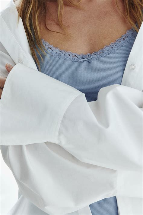 Ribbed Pajamas Light Dusty Blue Ladies Handm Us