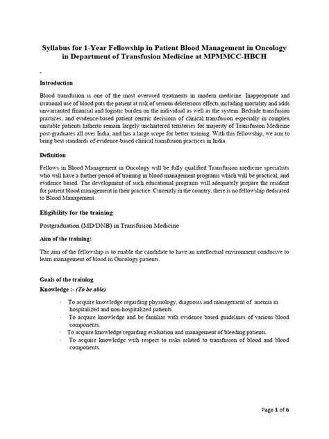 Syllabus of PBM in Oncology | PDF | Blood Transfusion | Evidence Based Medicine