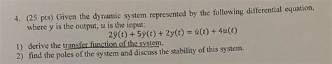 Solved 4 25 Pts Given The Dynamic System Represented By