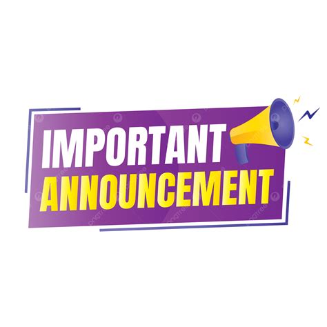 Important Announcement Banner Sign Public Icon Attention Please Vector