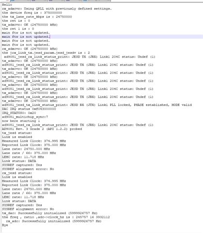 AD VCU JESD C JRX JESD TX Link Interfacing Issues Q A Microcontroller No OS
