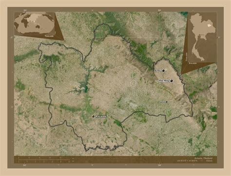 Kalasin Thailand Low Res Satellite Labelled Points Of Cities Stock