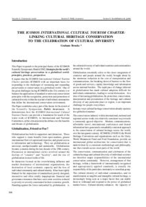 The ICOMOS International Cultural Tourism Charter Linking Cultural