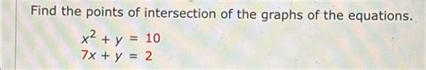 Solved Find The Points Of Intersection Of The Graphs Of The Chegg