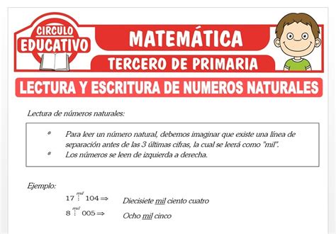 Lectura Y Escritura De Números Naturales Para Tercero De Primaria
