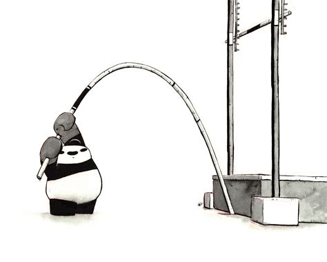 Pole Vault Panda Art Print Punching Pandas