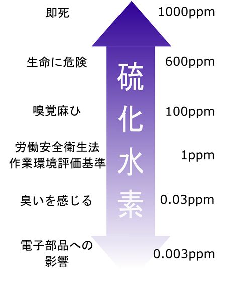 硫化水素濃度の単位 硫化水素除去フィルター コルライン