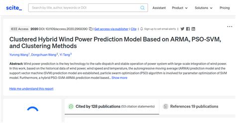 Clustered Hybrid Wind Power Prediction Model Based On Arma Pso Svm