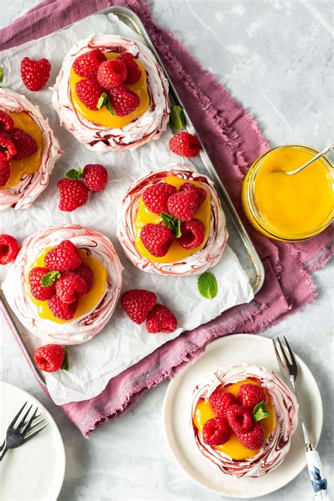 Lemon And Raspberry Mini Pavlovas Essentially Emma