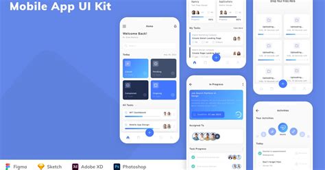 Project Management Mobile App Ui Kit Ux And Ui Kits Ft Work And Planner Envato