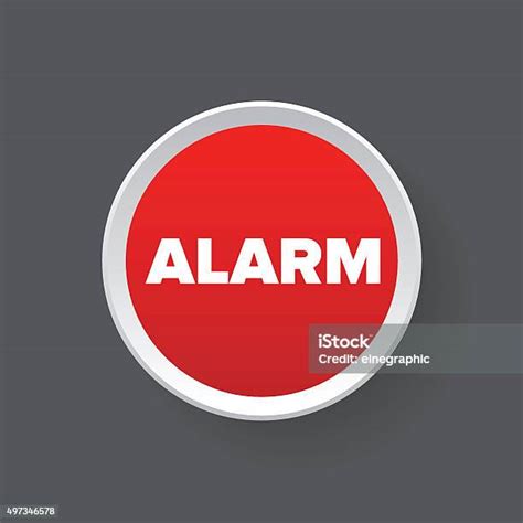 Ilustración De Botón Rojo De Vector De Alarma Y Más Vectores Libres De