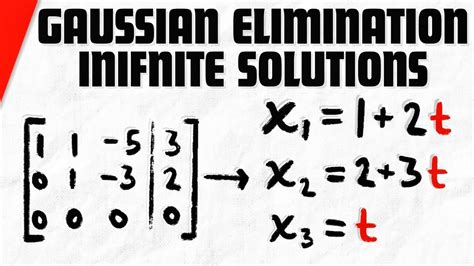 Gaussian Elimination With Infinitely Many Solutions Linear Algebra Exercises Youtube