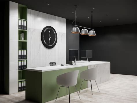 Premium Ai Image Reception Counter Design