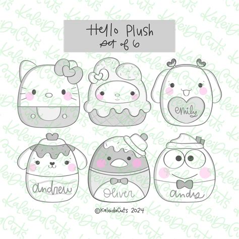 Hello Plush Cookie Cutter Set Of 6 Kaleidacuts