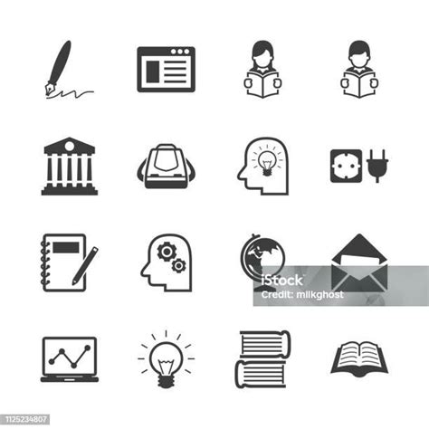 學校和教育圖示向量圖形及更多創作性圖片 創作性 圖書館 圖示 Istock