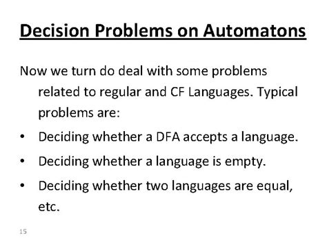 Introduction To Computability Theory Lecture 10 Decidable Languages