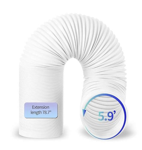 휴대용 에어컨 배기 호스 직경 59인치 길이 78인치 시계 반대 방향 나사산 티몬