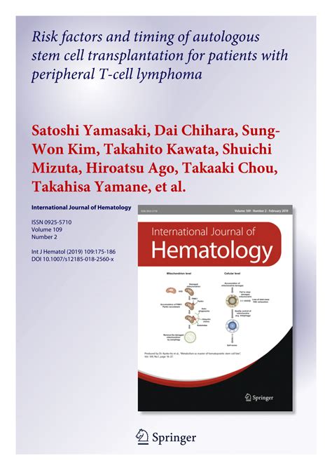 Pdf Risk Factors And Timing Of Autologous Stem Cell Transplantation