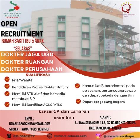 Lowongan Kerja Dokter Jaga UGD Dokter Ruangan Dokter Perusahaan Di
