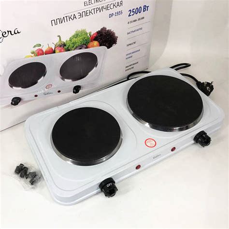 Электроплита 2 конфорки Suntera DP-1935B, 2500W белая | IF-729 Плита ...