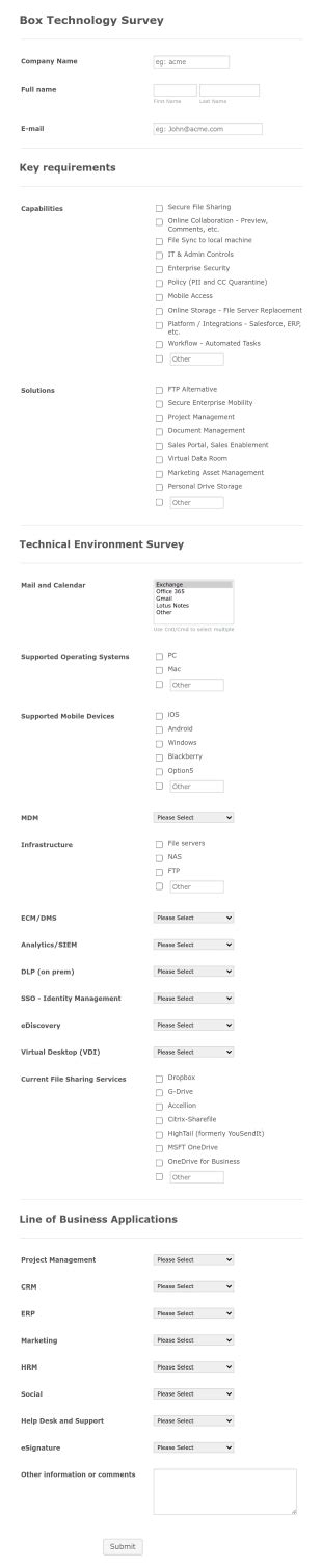 Information Technology Survey Form Template Jotform