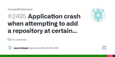 Application Crash When Attempting To Add A Repository At Certain Screen