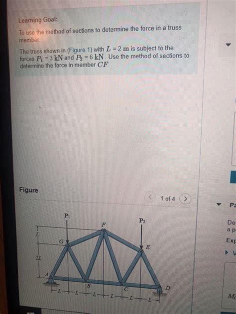 solved learning goal to use the method of sections to