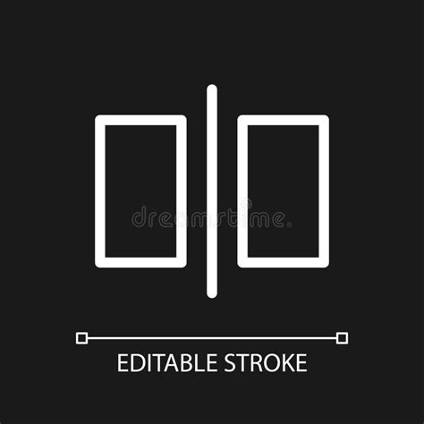 Transition Pixel Perfect White Linear Ui Icon For Dark Theme Stock