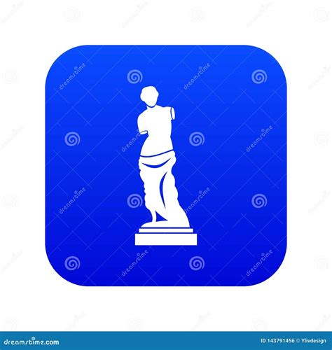 Ancient Statue Icon Digital Blue Stock Vector Illustration Of