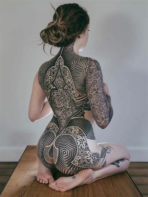 Tattoos Extensive Black Line Work Bdsm651