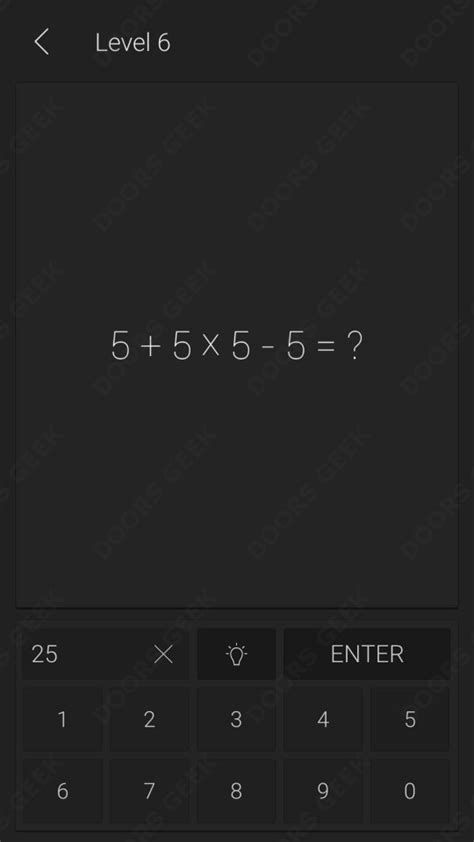 Math Level 6 Solution ~ Doors Geek