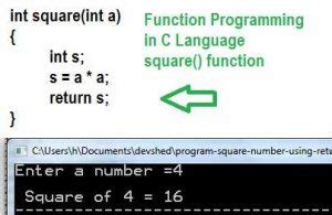 Function Square Of Number In C Programming EasyCodeBook
