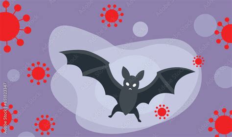 Nipah Virus And Bat Vector Design A Bat On The Nipah Virus Background