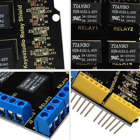 Keyestudio 4 Channel 5V Relay Shield Module For Arduino UNO R3