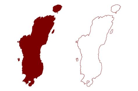 웨스트 링가 섬 지도 벡터 일러스트 레이 션 낙서 스케치 아일 오브 웨스트 링가 지도 0명에 대한 스톡 벡터 아트 및 기타