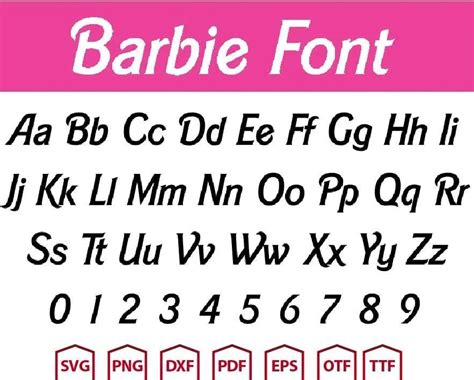 Barbie Font Svg Upp618 Upplop Graphics Resources