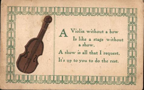 A Violin Without A Bow Music Postcard