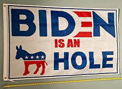 DONALD TRUMP FLAG FREE SHIP USA SELLER Biden Is An A Hole USA Poster