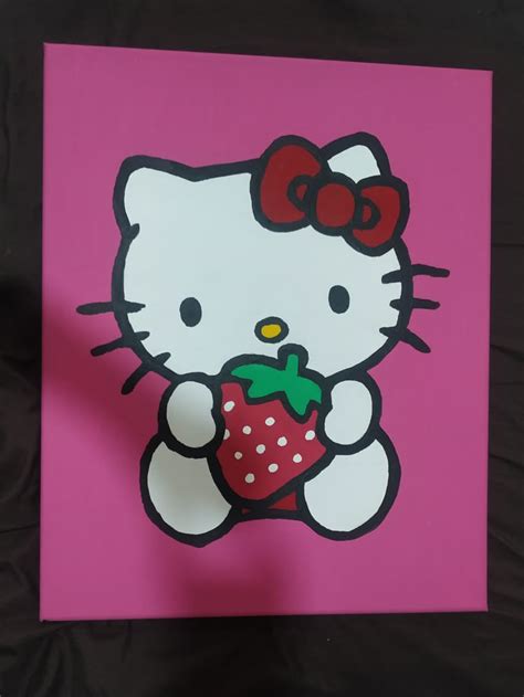Bella Pintura De Hello Kitty 😍 En 2024 Pinturas Pequeñas Lienzo Amor