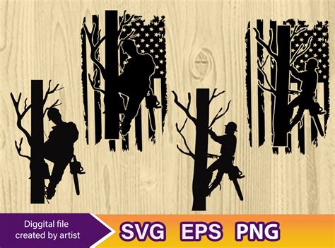 Tree Arborist Svg Tree Services Svg Tree Cutter Climbing Cricut File