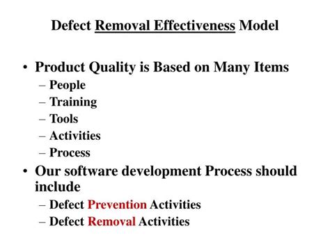 Ppt Defect Removal Effectiveness Model Powerpoint Presentation Free