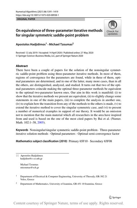 On Equivalence Of Three Parameter Iterative Methods For Singular