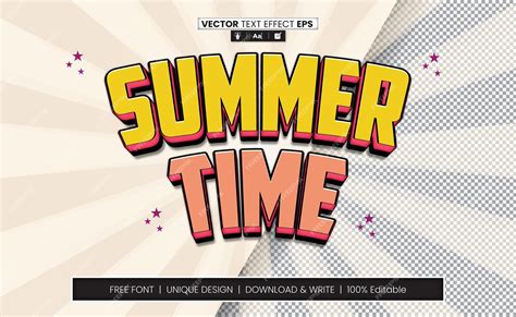 Premium Vector | Summer text effect deign fully editable