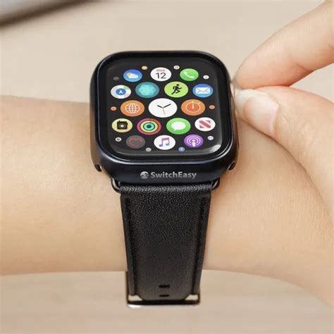 Switcheasy 魚骨牌 Apple Watch 45mm Hybrid 鋼化玻璃手錶殼鈦原色 Pchome 24h購物
