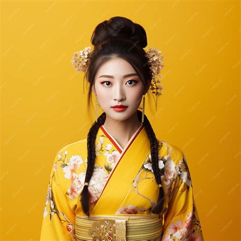 Premium Ai Image Pictures Of Beautiful Japanese Girls Yellow Background