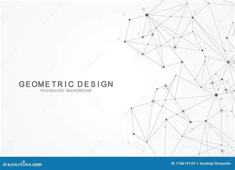 Abstract Polygonal Background With Connected Lines And Dots